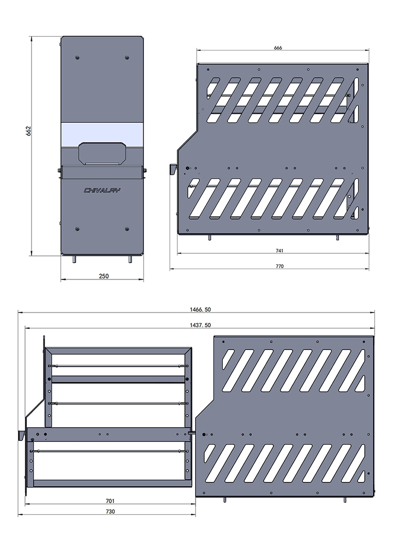 Aluminium Pantry Slide Black | UTE Chivalry